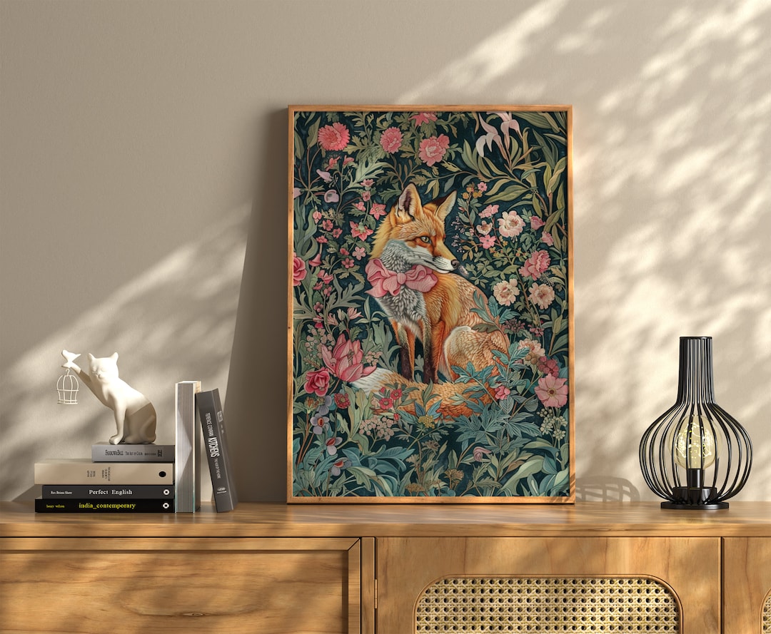 Vintage Fox Print, Coquette Wall Art, Coquette Print, Coquette ...