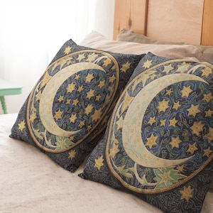Moon Pillow Cover, Moon and Stars, PILLOW CASE ONLY, Faux Suede, Fall ...