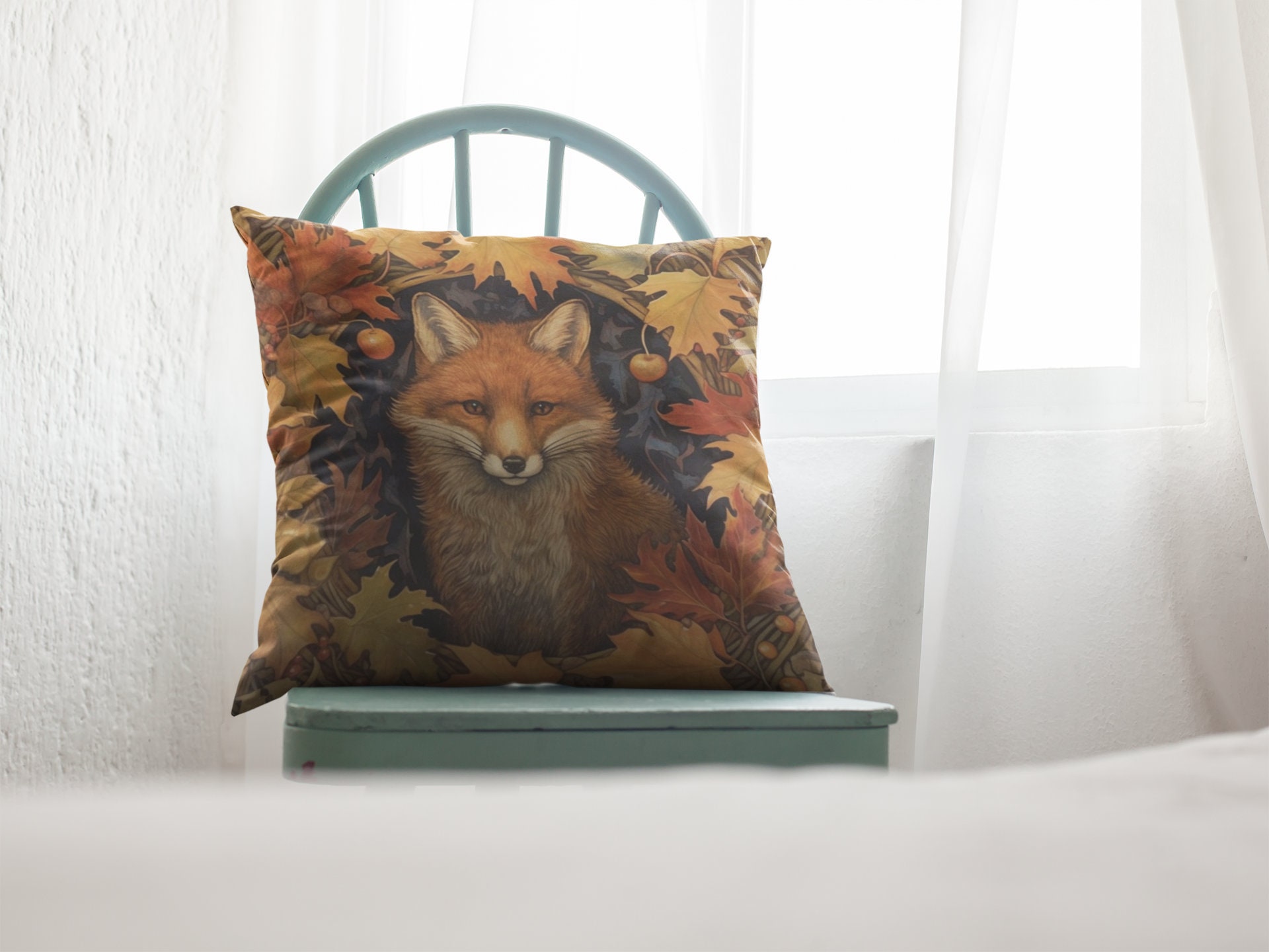Fox Pillow Case, Faux Suede Pillow, Autumn Decor, Fall Home Decor ...