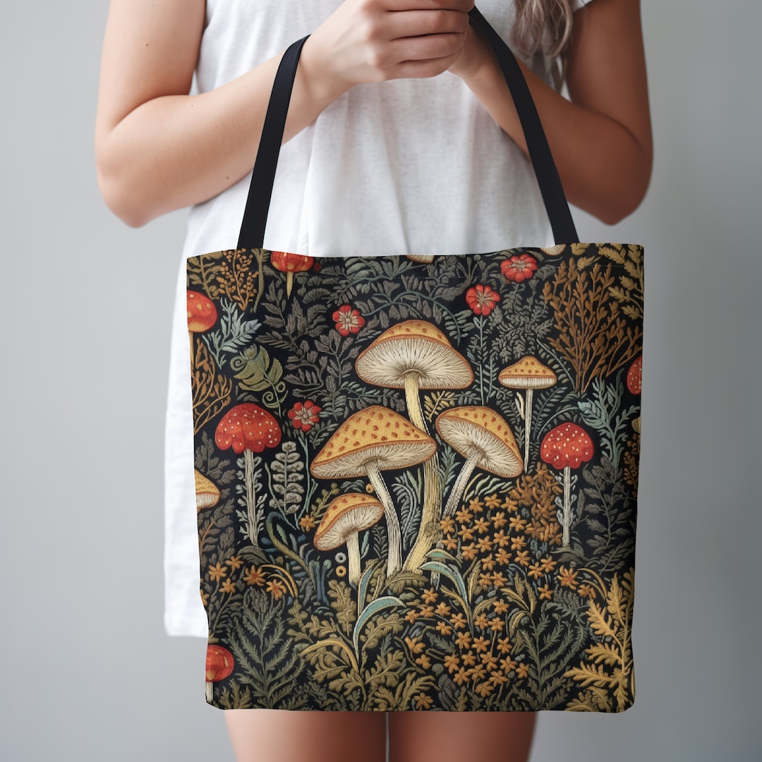 Mushroom Tote, Mushroom Tote Bag, Woodland Mushrooms. Mushrooming ...