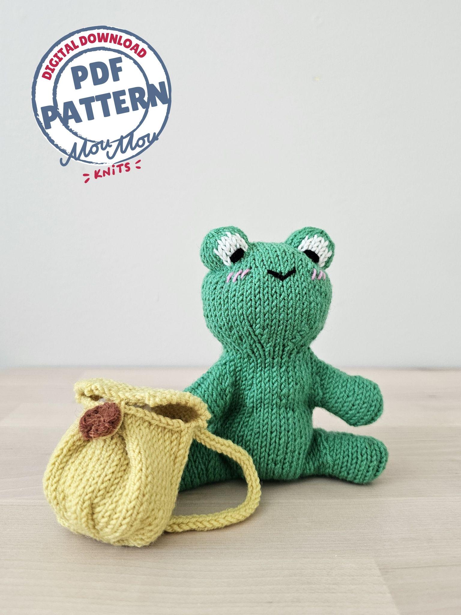 Jimmy the Frog Knitting Pattern: DIY Plush Toy With Backpack (PDF ...