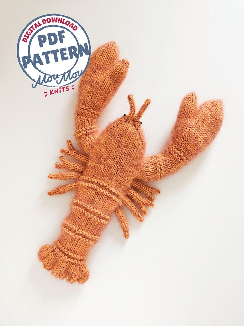 Lobster Toy Knitting Pattern PDF / Cute DIY Soft Plushie / Kids Soft ...