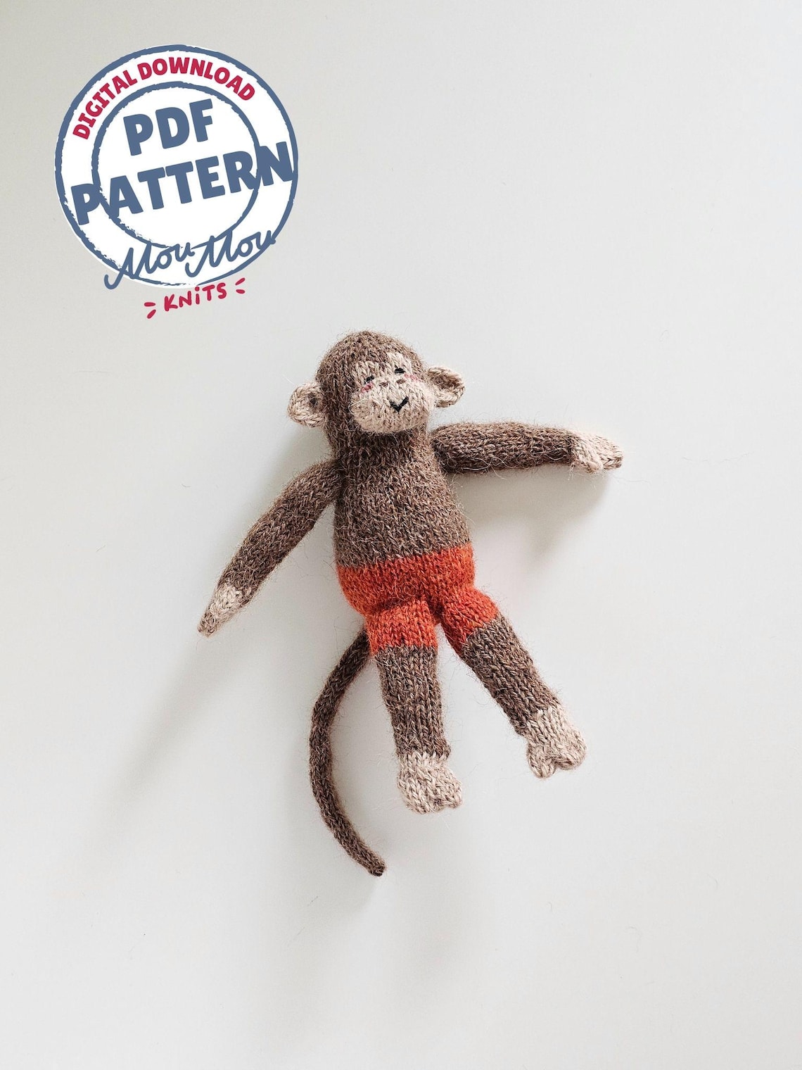 Monkey Toy Knitting Pattern PDF/ Baby Gift / Kids Soft Toy/ Baby Gift ...