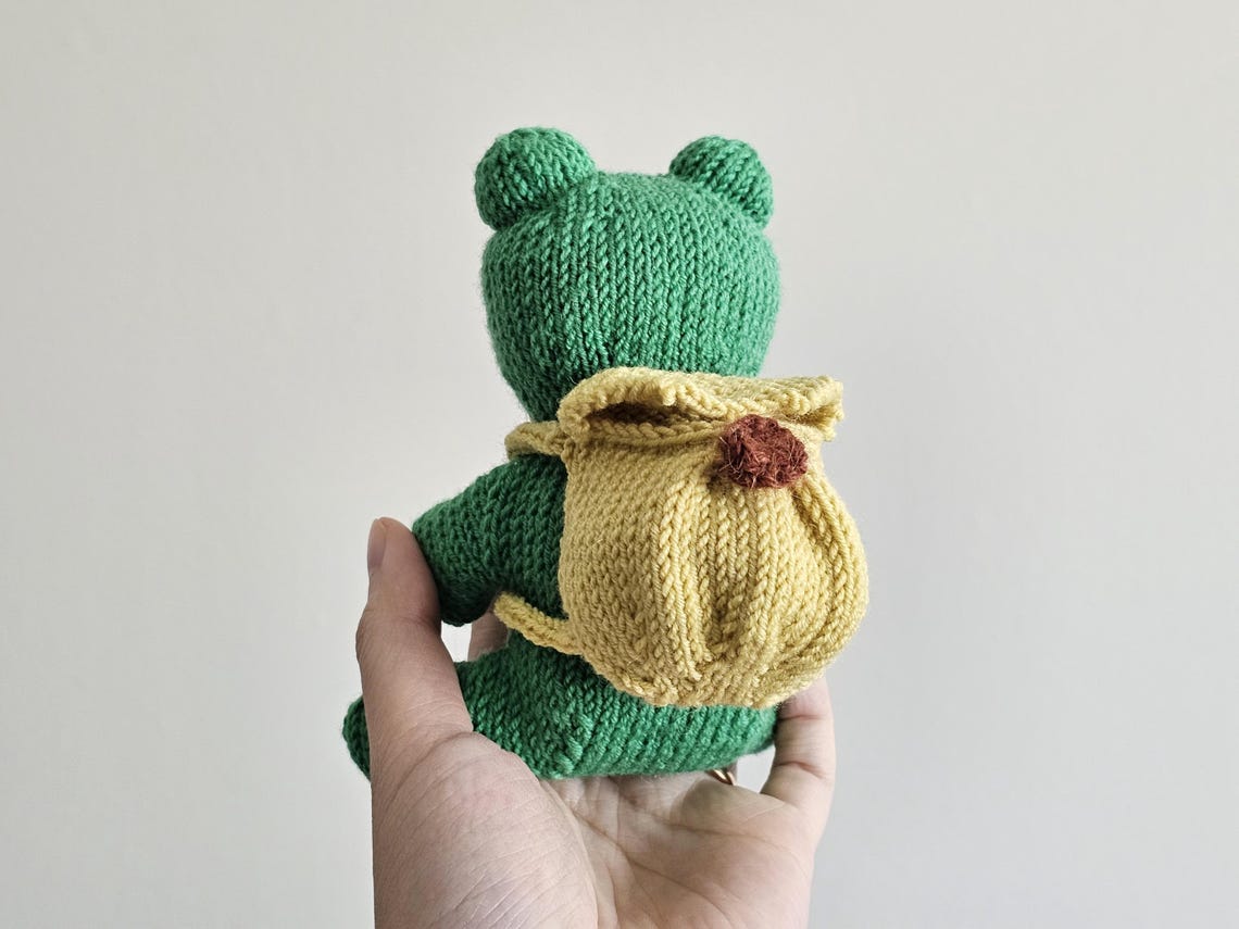 Jimmy the Frog Knitting Pattern: DIY Plush Toy With Backpack (PDF ...