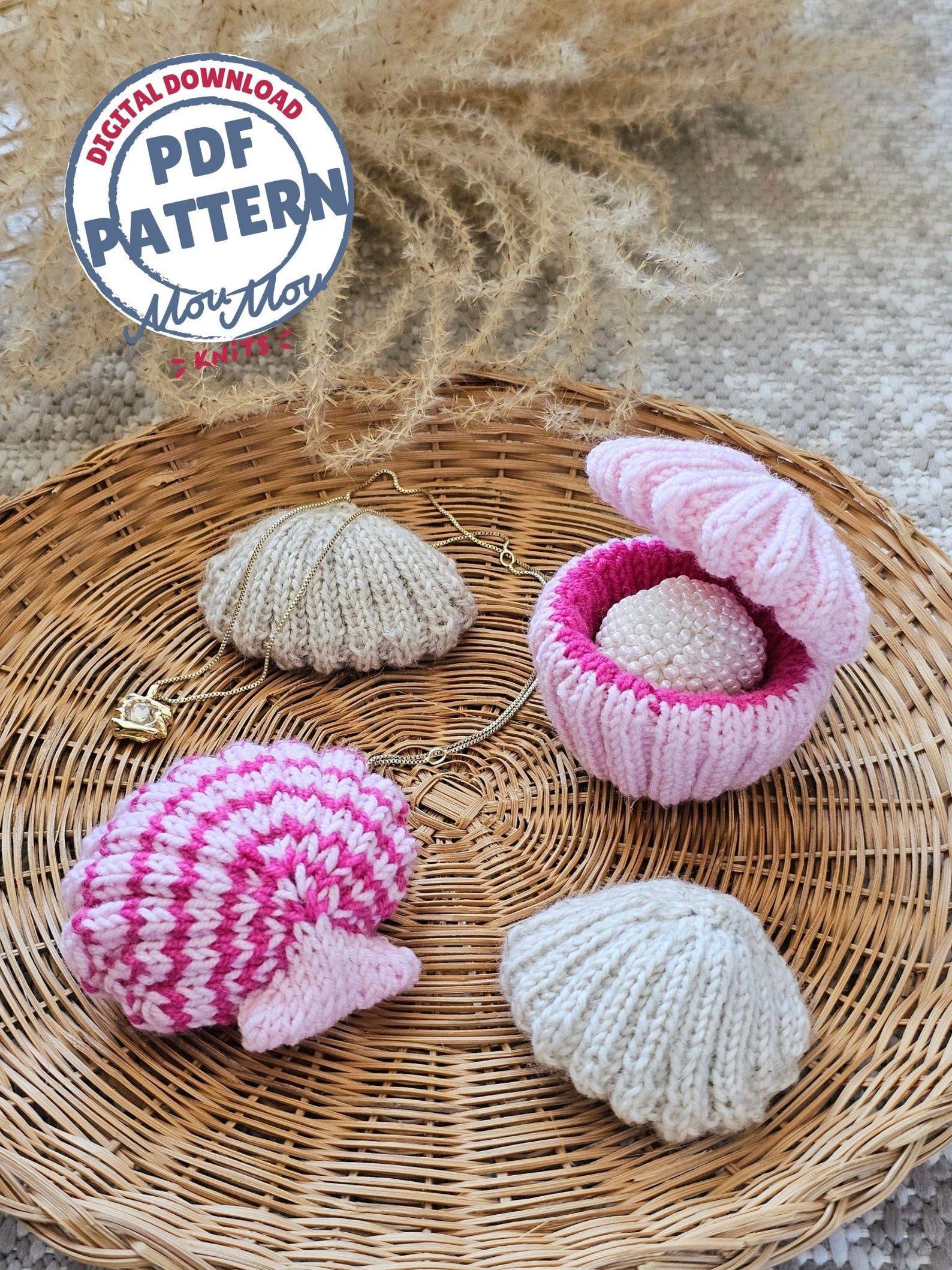 Seashell Knitting Pattern PDF/ Kids Soft Toy / Home Decor / Jewelry Keepsake - Etsy