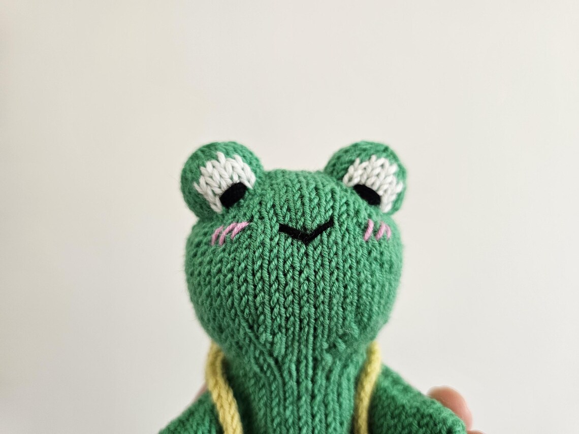 Jimmy the Frog Knitting Pattern: DIY Plush Toy With Backpack (PDF ...
