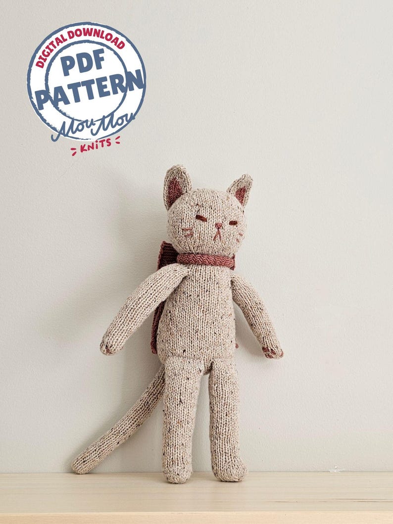 Cat Knitting Pattern PDF: Mochi Cat Doll - Etsy