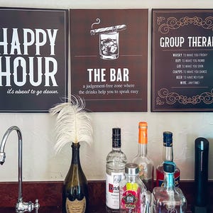 Happy Home Decor Bar Canvas Sign, Group Therapy, Women’s Funny Bar Sign ...