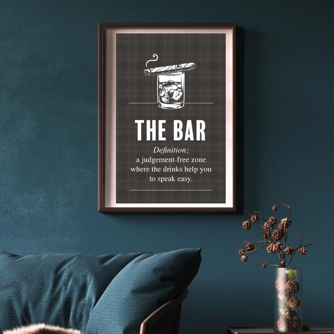 Happy Home Decor Bar Canvas Sign, the Bar, Funny Bar Sign - Etsy