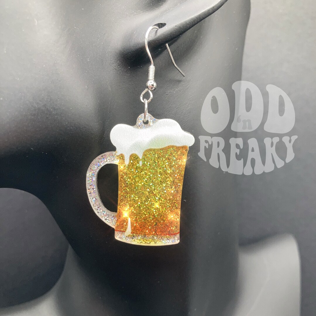Gorgeous Acrylic Glitter Beer Glass Earrings Are Perfect for Summer ...