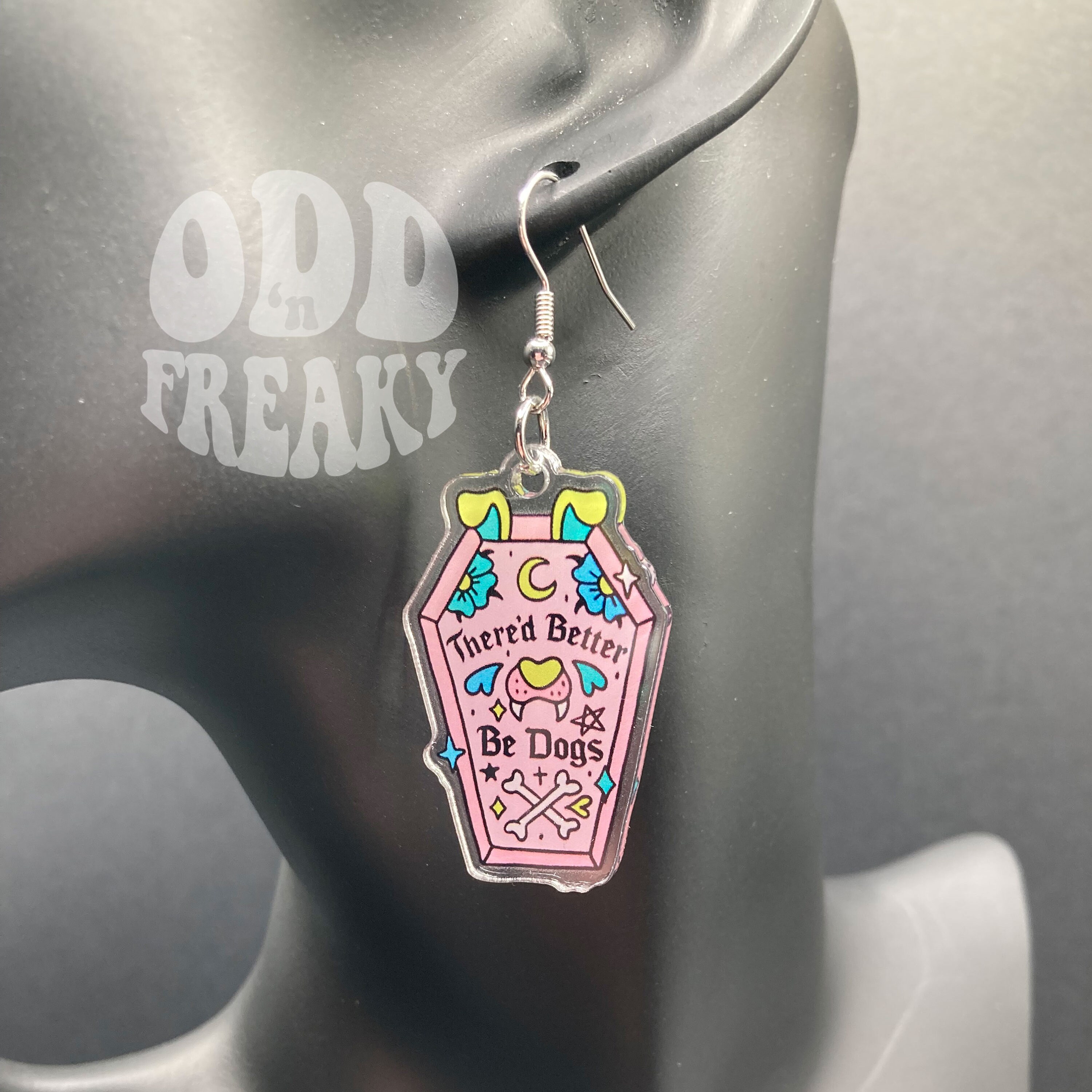 Pastel Goth There Better Be Dogs Cute Coffin Earrings - Etsy