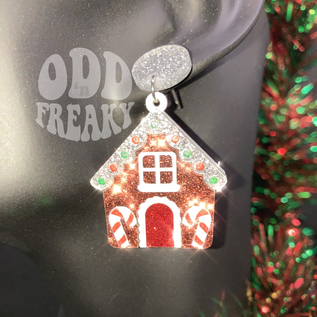 Adorable Glitter Gingerbread House Earrings Are Sweet for the Holidays ...