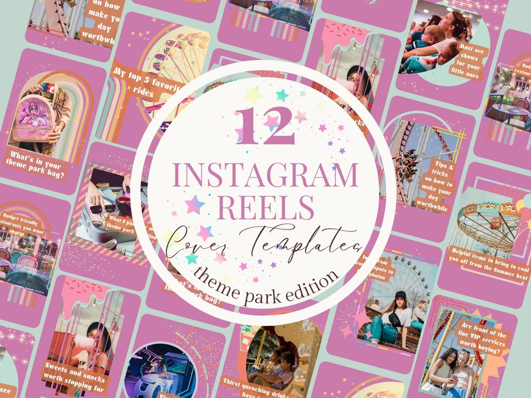 12 Instagram Reel Cover Templates | Theme Park Vacation Reels ...