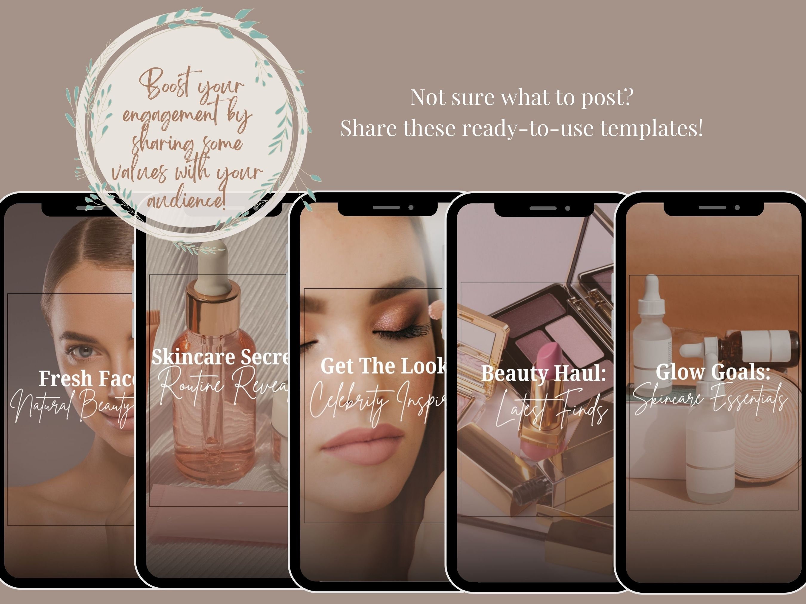 12 Instagram Reels Cover Templates | Skin Care | Beauty Routine - Etsy