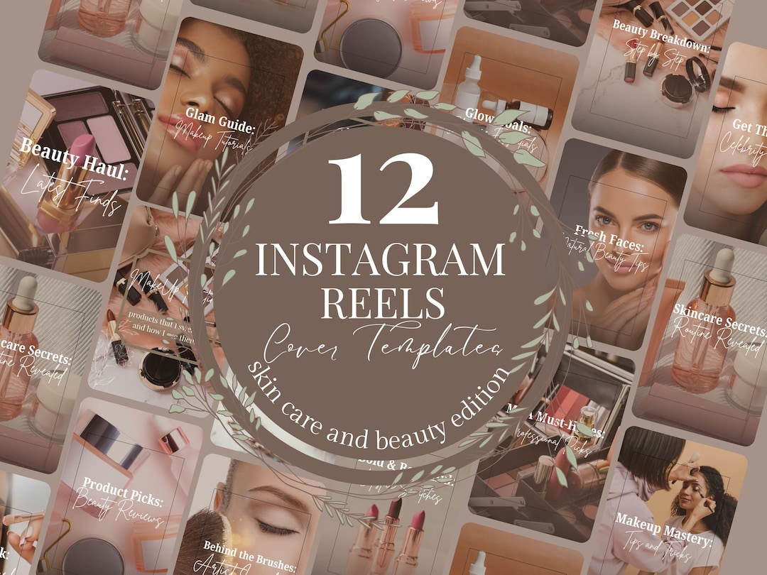 12 Instagram Reels Cover Templates | Skin Care | Beauty Routine - Etsy