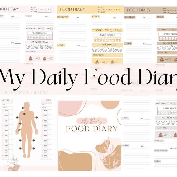 Food Diary Template - Etsy