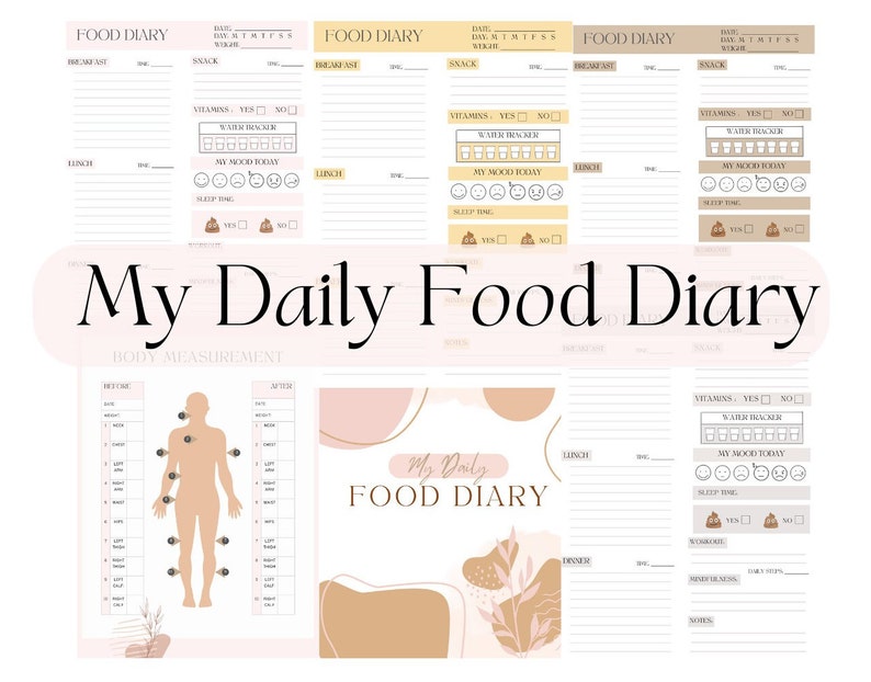 Daily Food Diary - Etsy