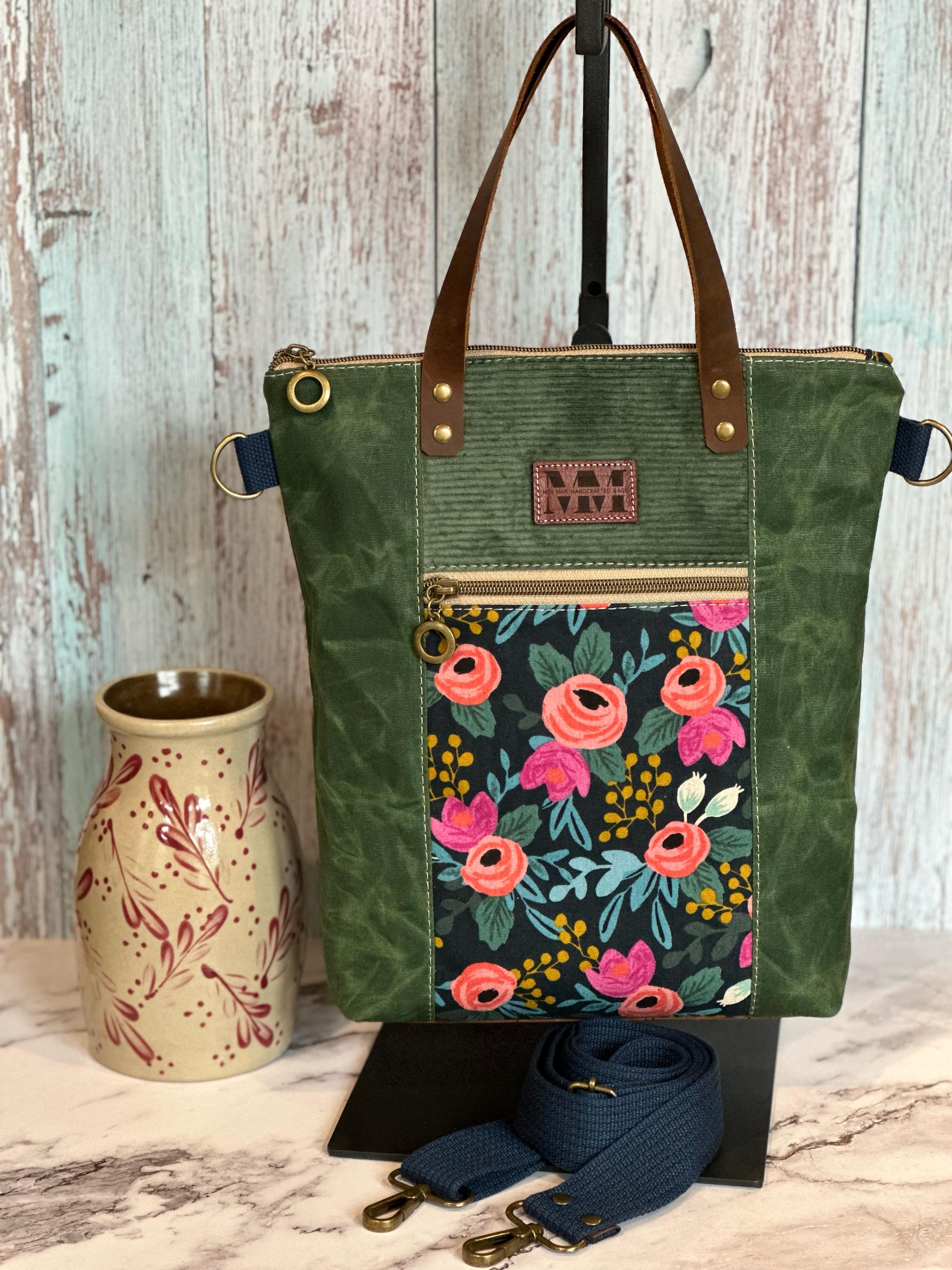 Redwood Tote, Crossbody Tote, Waxed Canvas Tote Bag, Secure Top Zipper ...