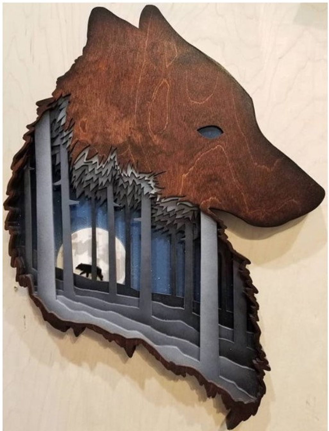 Laser-cut-wooden-wolf-blueprint-chart-for-wall-decor-template- Wooden ...