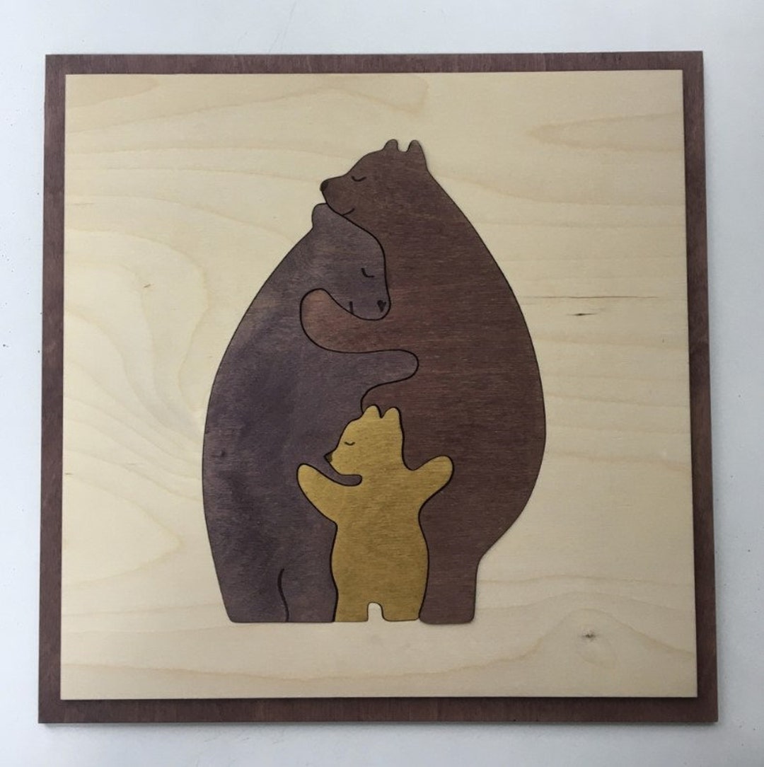 Laser Cut Bear Family Wall Art Cdr Ai Dxf-svg -decor- Laser Cut-vector ...