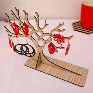 Laser Cut Tree Shaped Earring Display Stand Mdf 3mm Cdr Dxf Vector ...