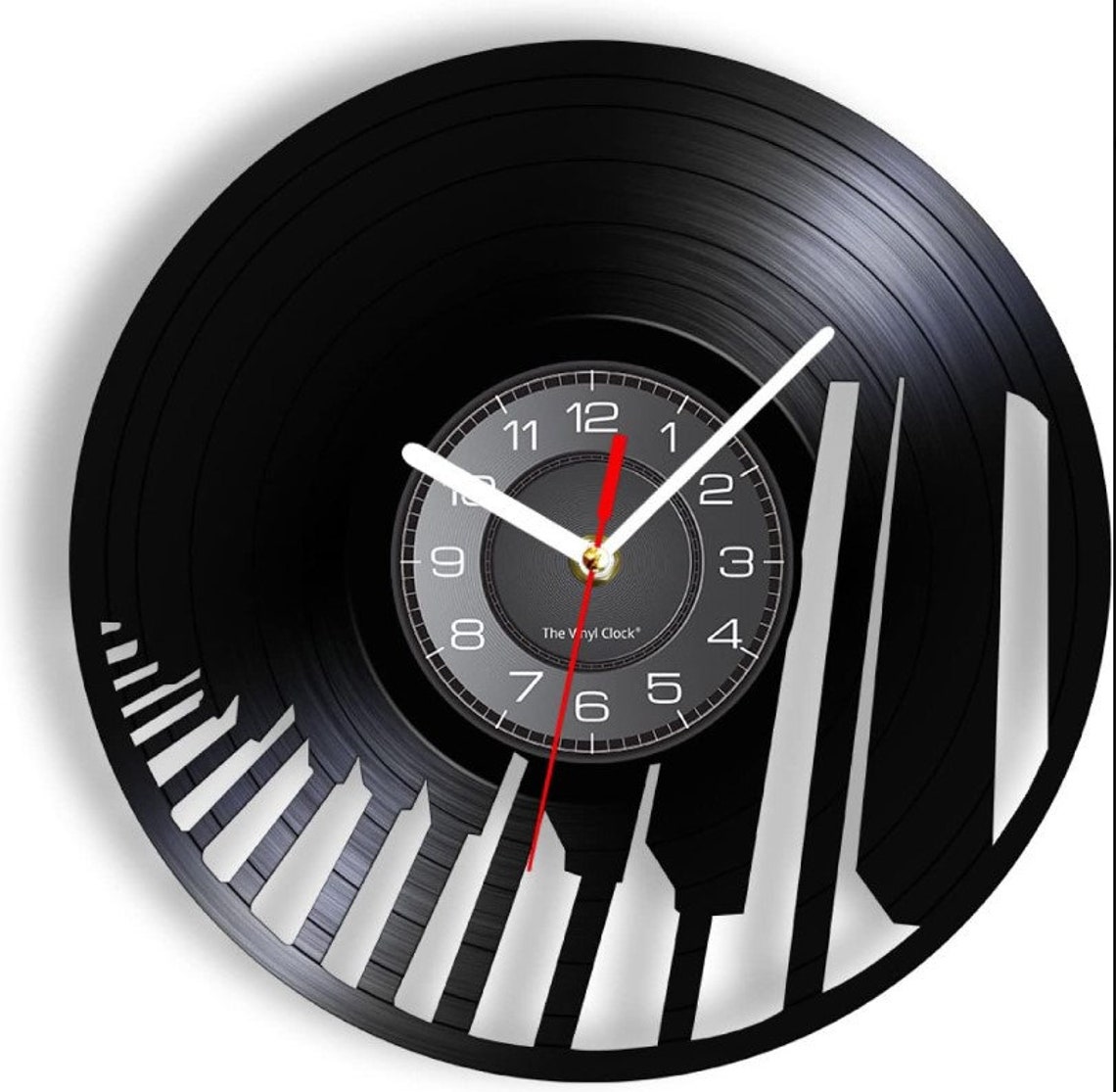 Laser Cut Piano Keyboard Vinyl Record Wall Clock Template Dxf - Etsy