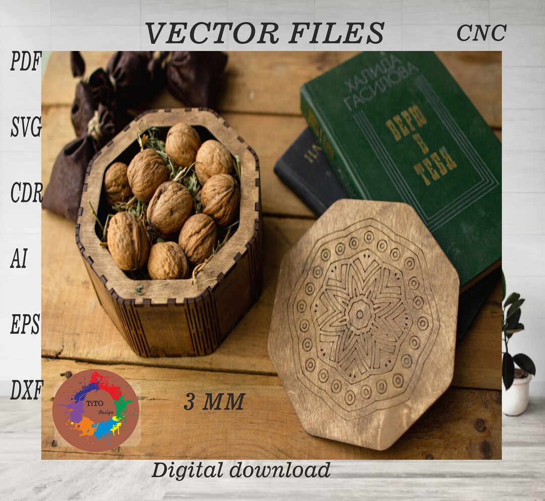 Cut Box Dry Fruit Gift Dxf File 3D Wooden Puzzle 3D Model Vector ...