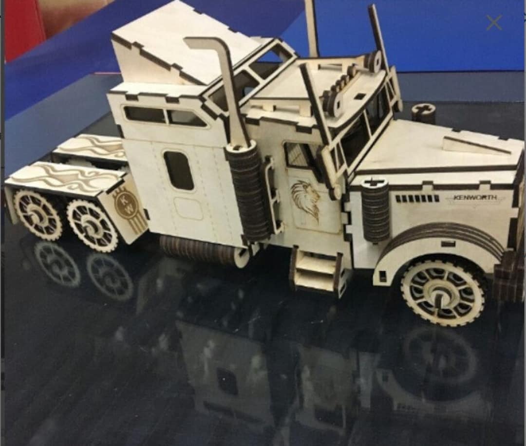 Kenworth W900s Truck 3D Model Puzzle Laser Cut File (SVG, DXF, CDR) - Etsy