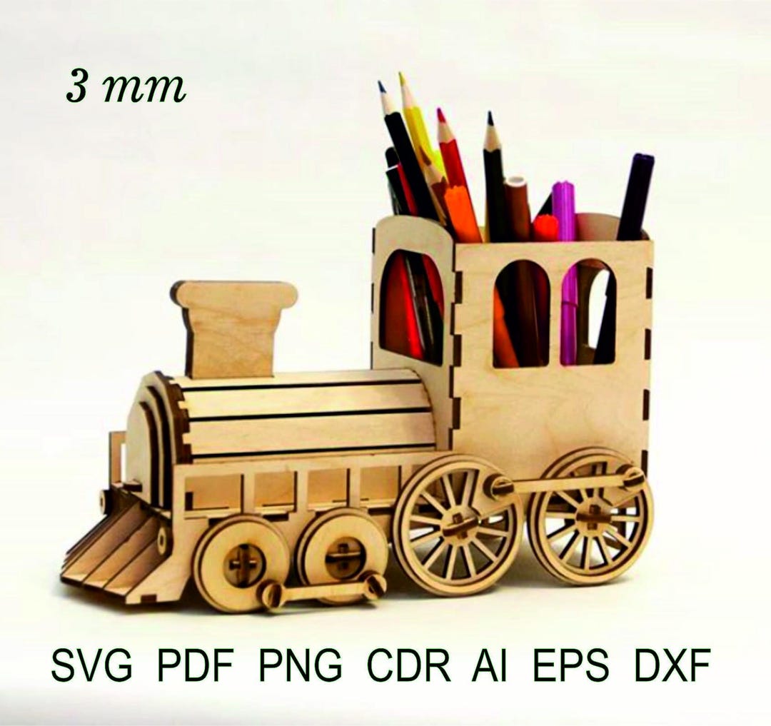 3D Train Pen Holder: Laser Cut Files (digital Download) - Etsy UK