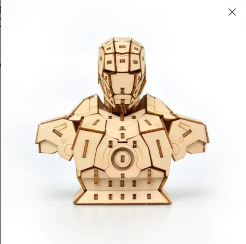 Iron Man 3D Model Puzzle 3mm Cdr Svg Dxf Vector File Laser Cut - Etsy UK