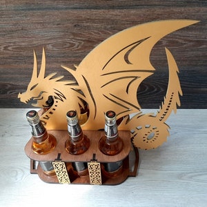 Dragon- Beer 3D Model Puzzle Tray and Drink Holder Svg Dxf File 3D ...