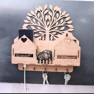 Wall Mount Dual Phone Holder Shelf 3mm Cdr Dxf Vector Cnc Files Instant ...