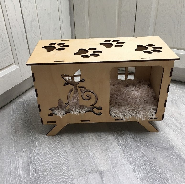 3D Cat House 6 Mm Model Puzzle Cut File Vector Cdr Svg Dxf - Etsy