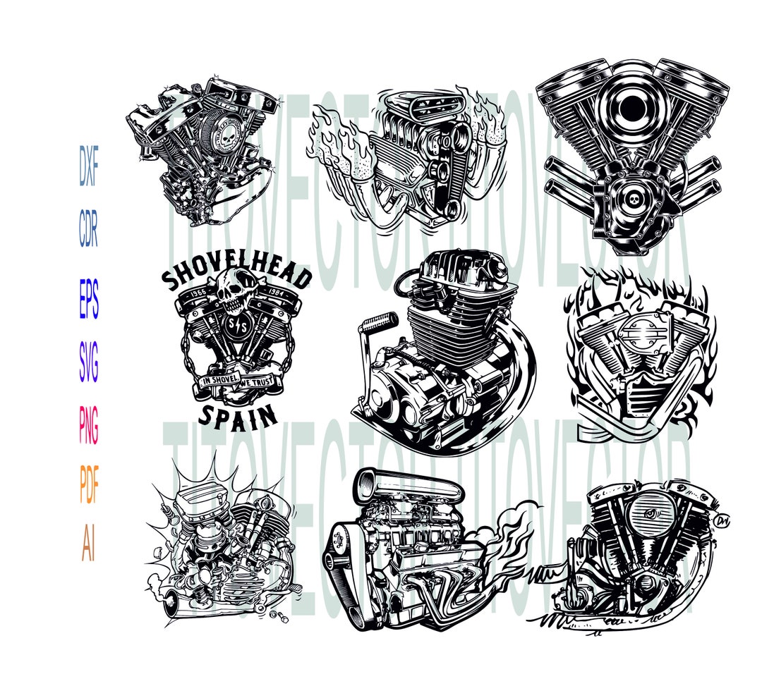 Engine Svg Png Ai Eps Pdf Cut Engine- Svg File Vector Design Instant ...