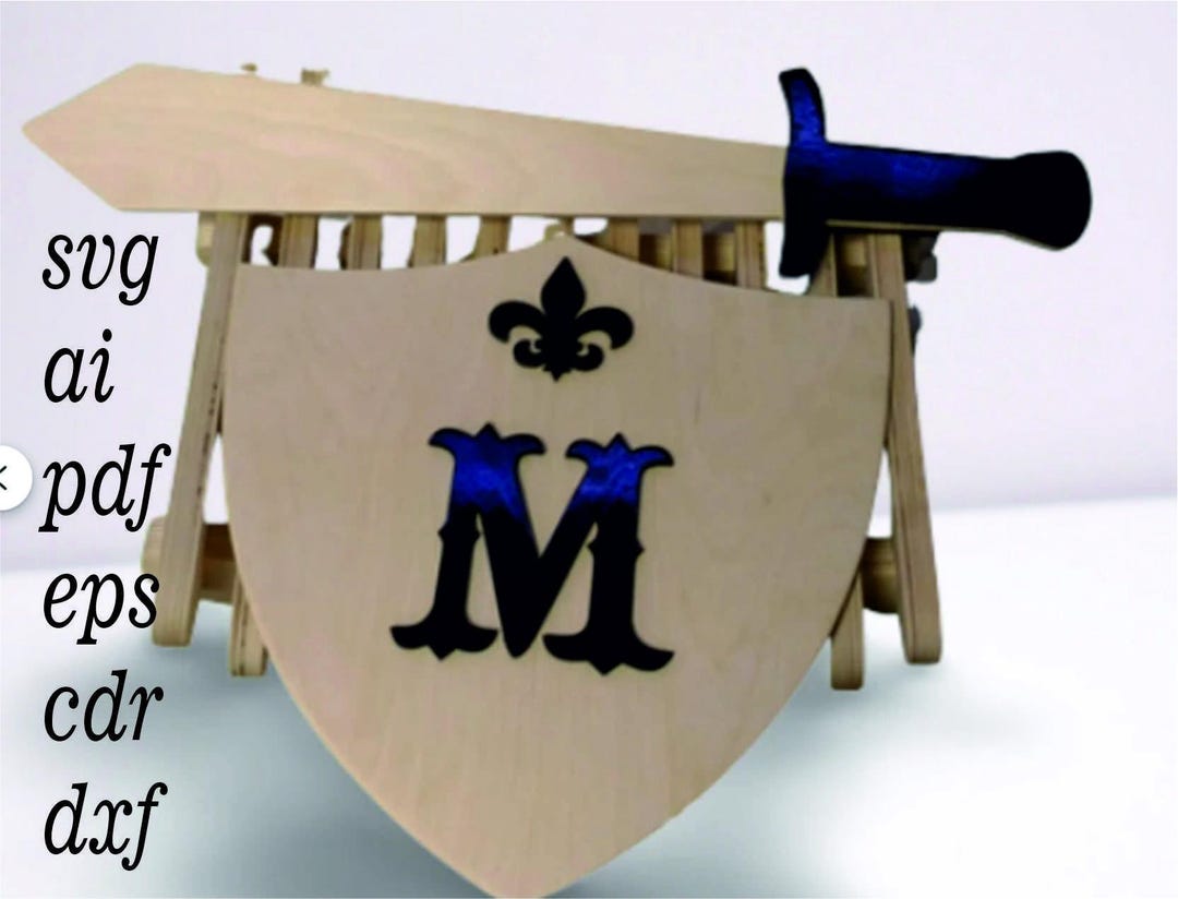 Sword and Shield Laser Cut 3D Model Puzzle (digital Download) - Etsy