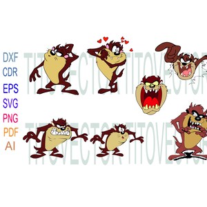 Paquete Taz- svg png ai eps pdf Vector Digital File Bundle Cut para camiseta Cricut Archivo ...