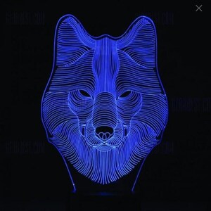 Wolf 3D Led Night Light Acrylic Illusion 3D Led Lamp Svg Dxf Cdr ...