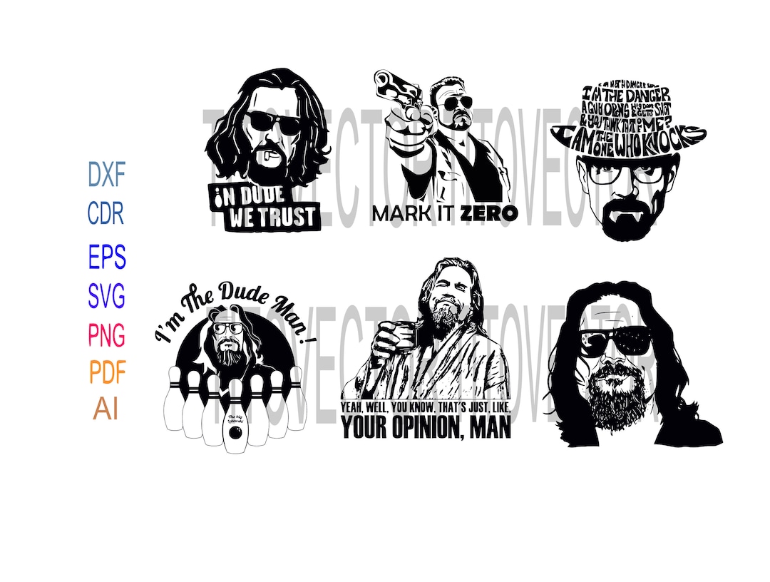 Big Lebowski SVG Cut File: Vector Art (digital Download) - Etsy