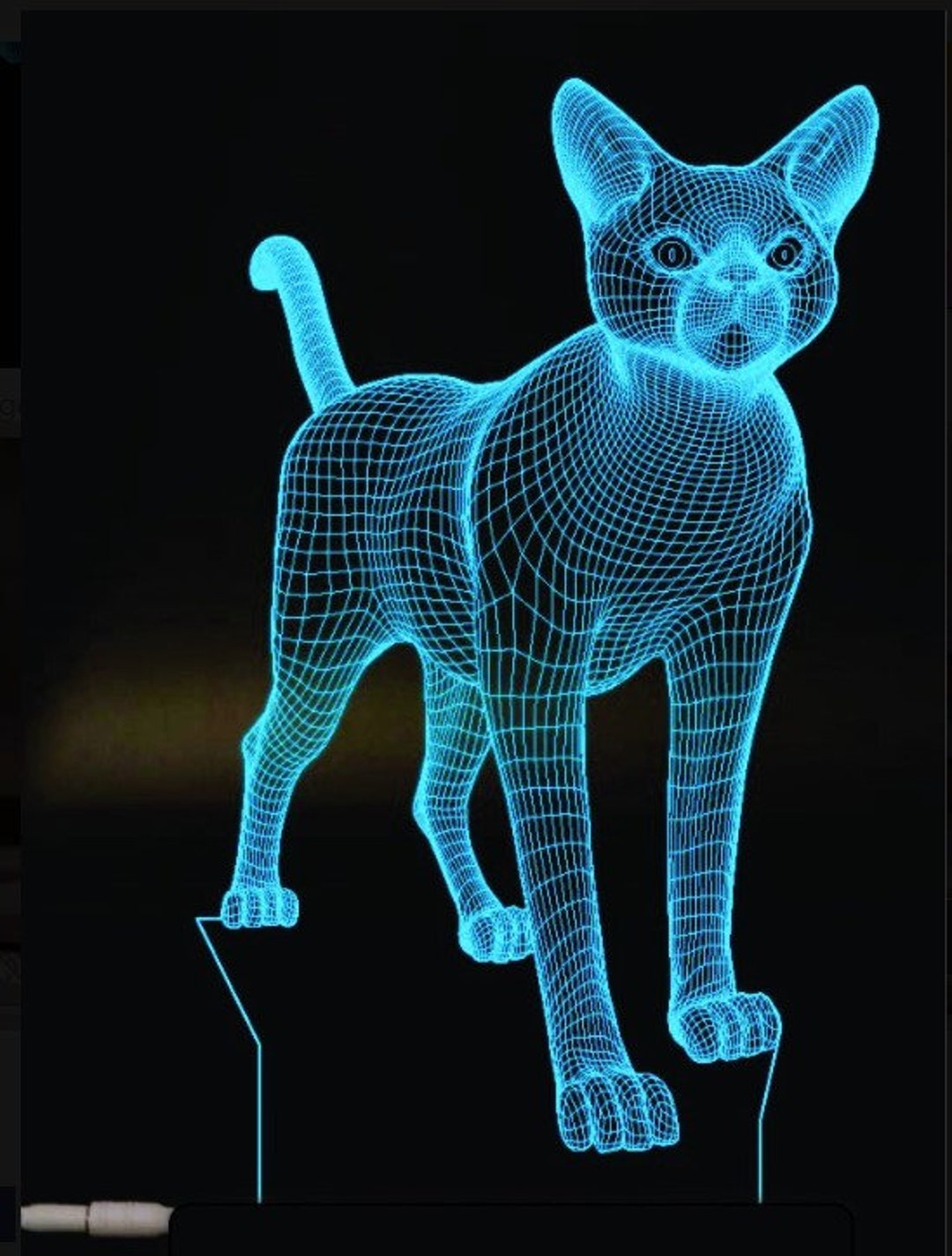 Cat- 3D Lamp Vector Model 3D Lamp 3D Template File Digital Svg Dxf ...