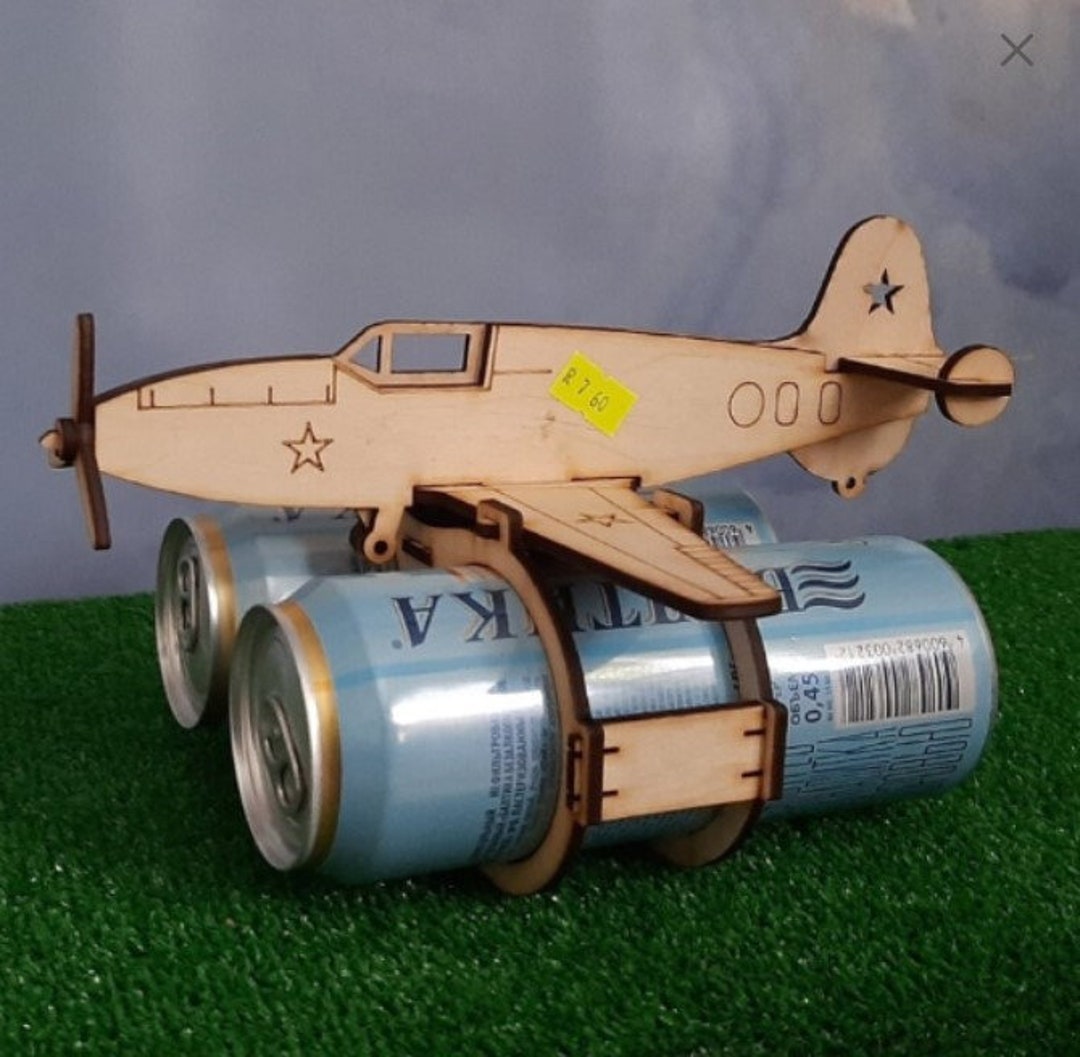 Airplane Soda Can Holder 3D Model Puzzle File Svg Cdr Dxf Vector Cnc ...