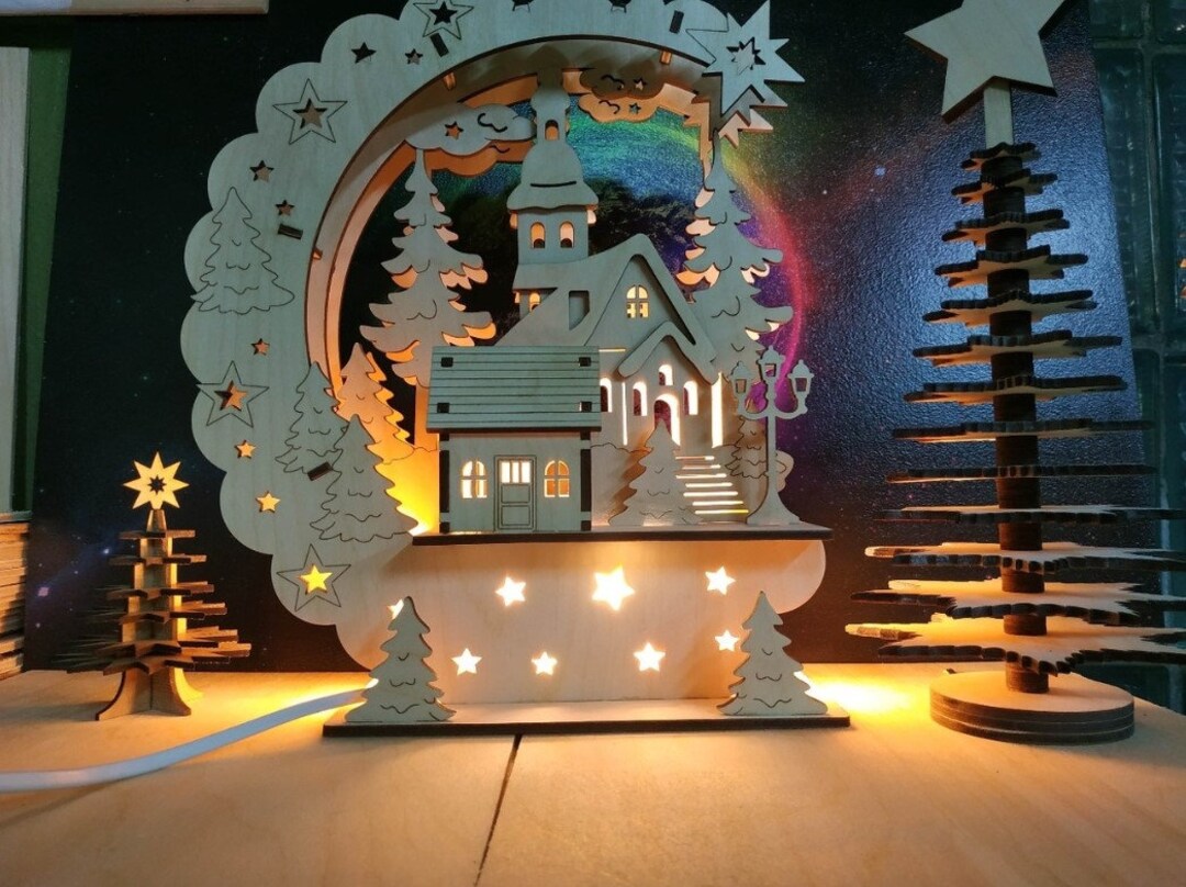 Night Light Decorative Lamp 3MM for Christmas Model Puzzle File 3D Cdr ...