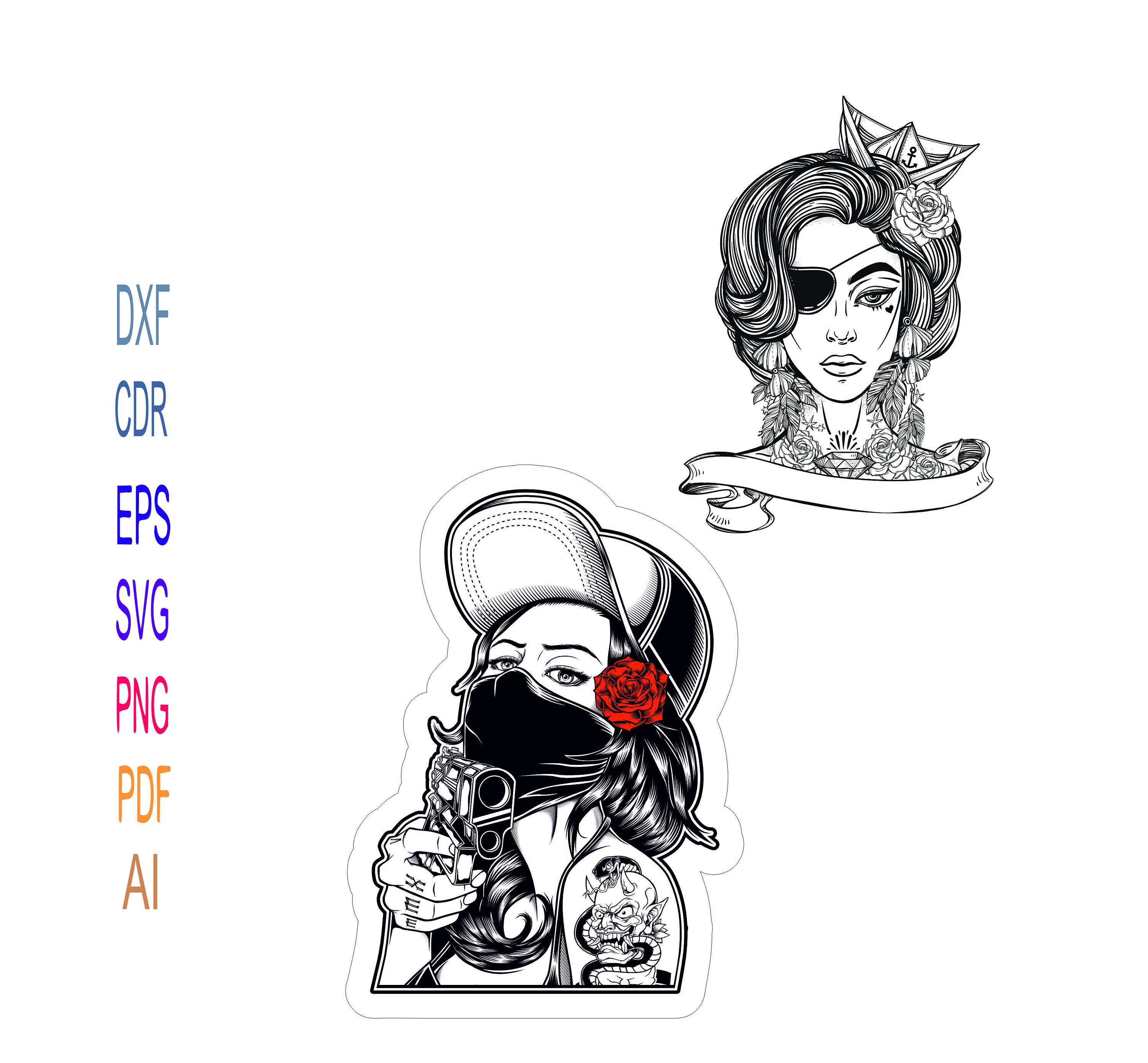 Gangster Woman Svg Cut File Girl With Gun Svg Lady Street Girl - Etsy