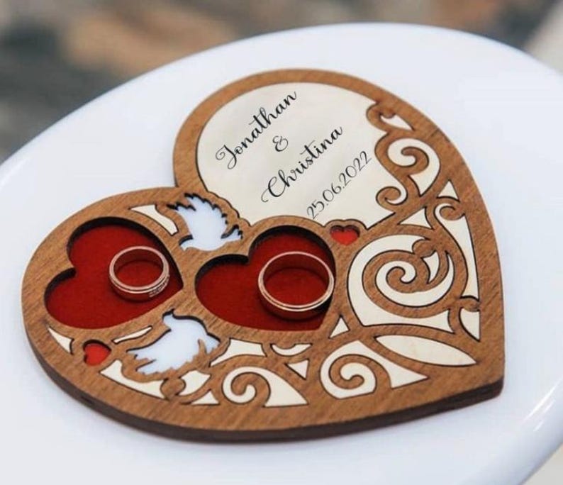 Heart Shaped Ring Box 3D Model: SVG DXF CDR Vector (digital Download ...