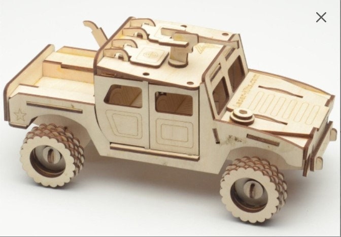 Hummer Humvee 3D Wooden 3D Model Puzzle File Svg Cdr Dxf - Etsy
