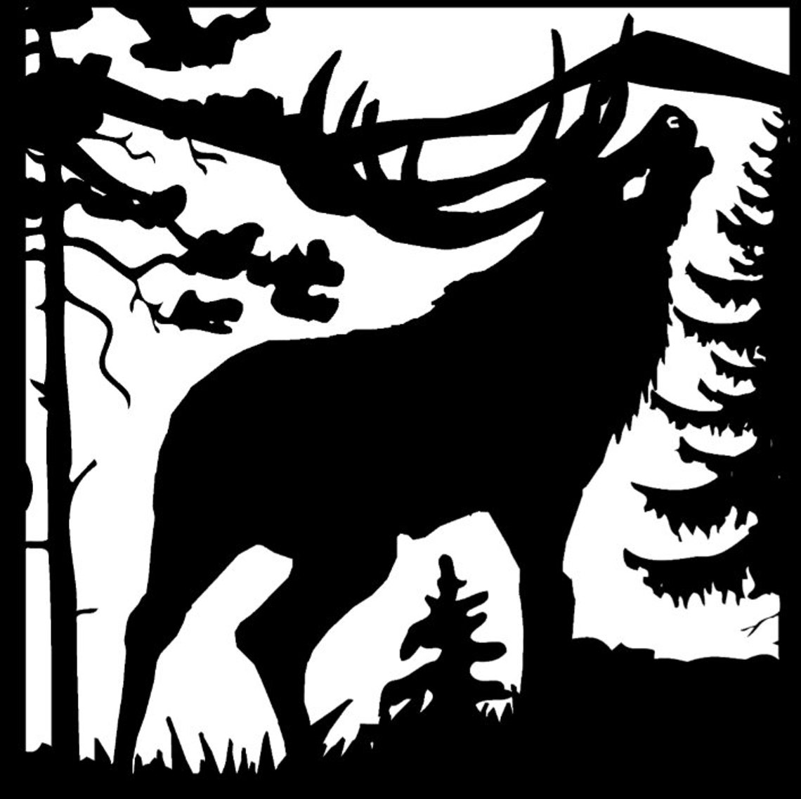 Bugeling-plasma-metal-art 24-x-24-elk-3d Template Dxf Vector - Etsy