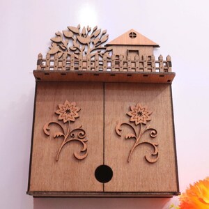 Laser Cut Wooden Key- Storage Cabinet Key Holder Box 3mm Cdr Dxf Vector ...