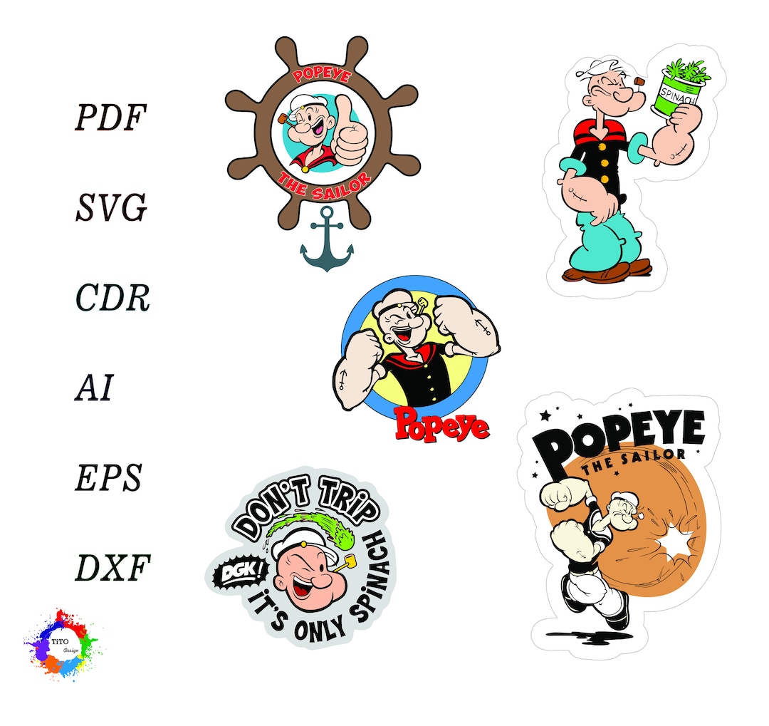 Popeye SVG Cut File: Vector Art (instant Download) - Etsy