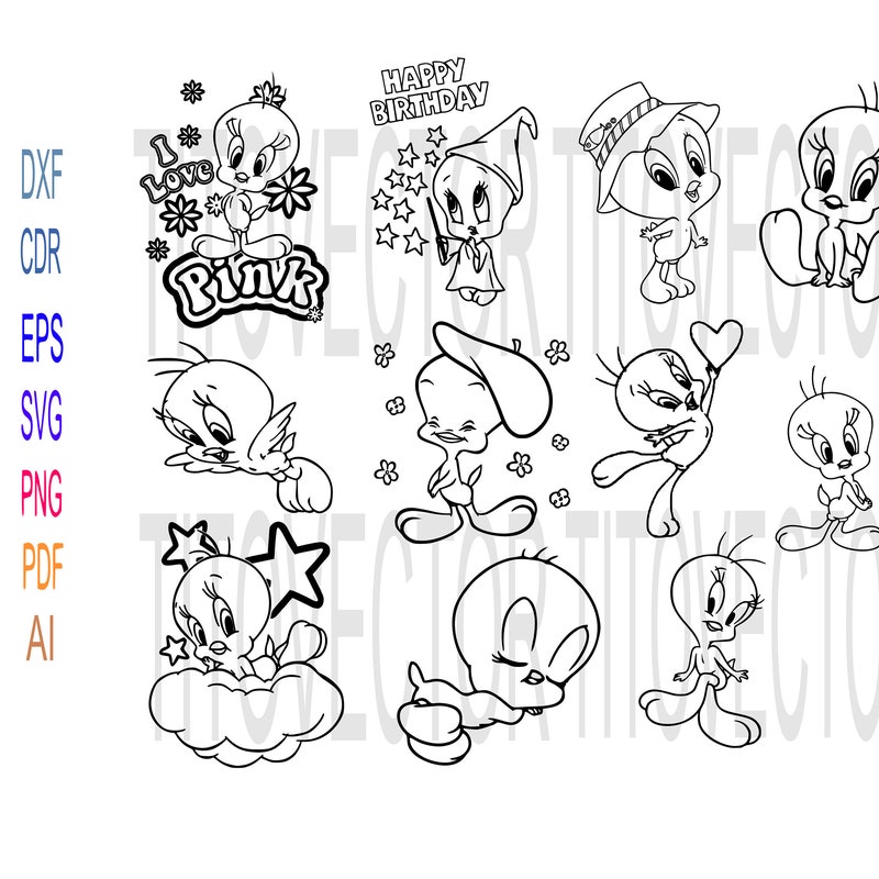 Tweety Bird Svg - Etsy