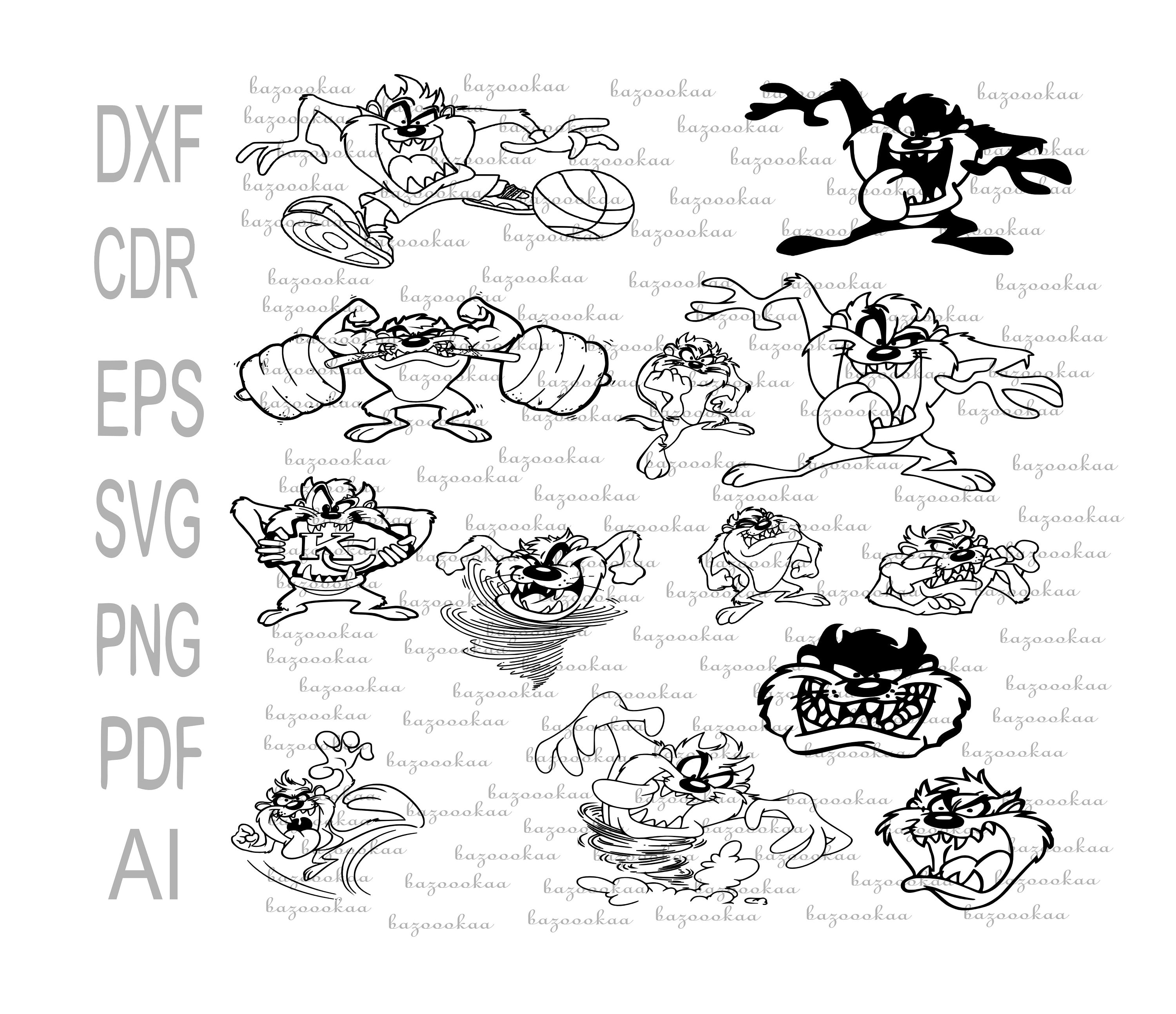 Bundle Taz Svg Png Ai Eps Pdf Vector Digital File Bundle Cut - Etsy UK