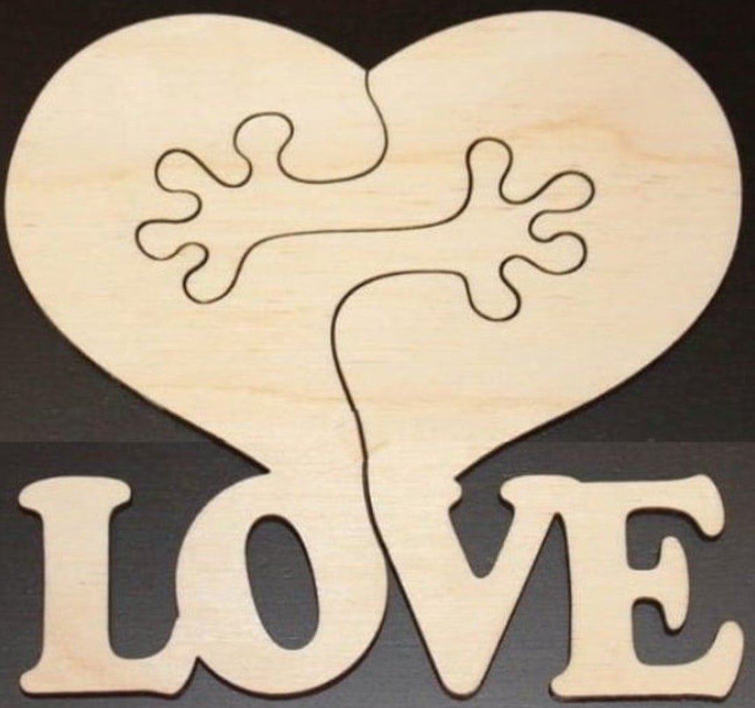 Love Heart Puzzle File Cdr Dxf Vector Cnc Files Instant Download - Etsy